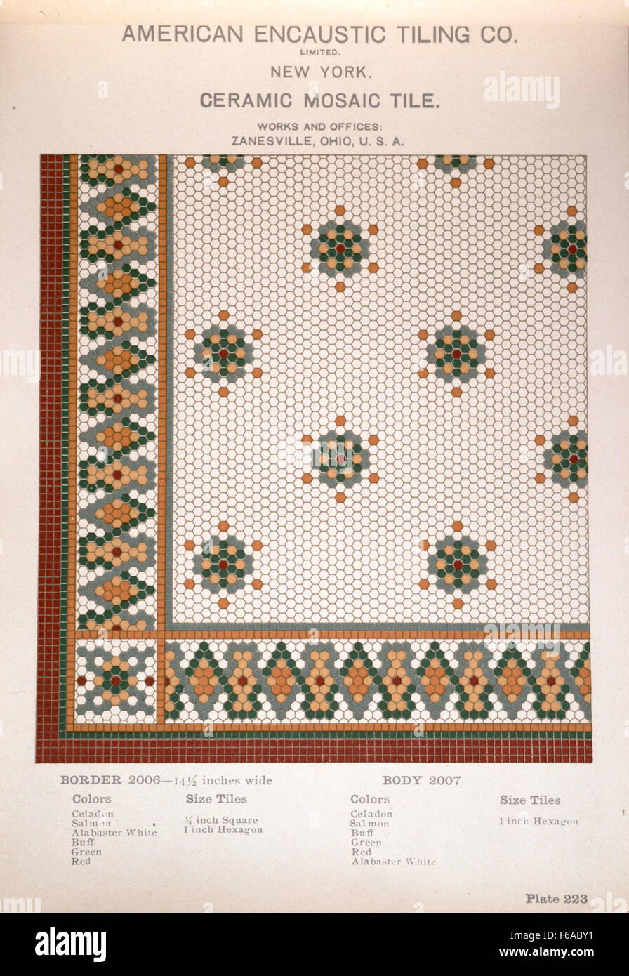 An image of Plate 223 by the American Encaustic Tiling Company ...