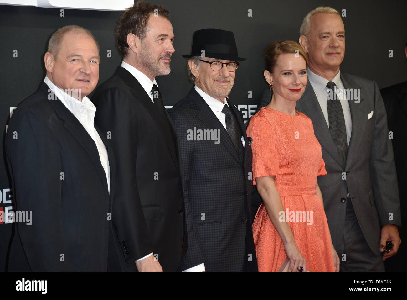 Burghart Klaussner, Sebastian Koch, Tom Hanks, Steven Spielberg, Amy Ryan attends at the World ...