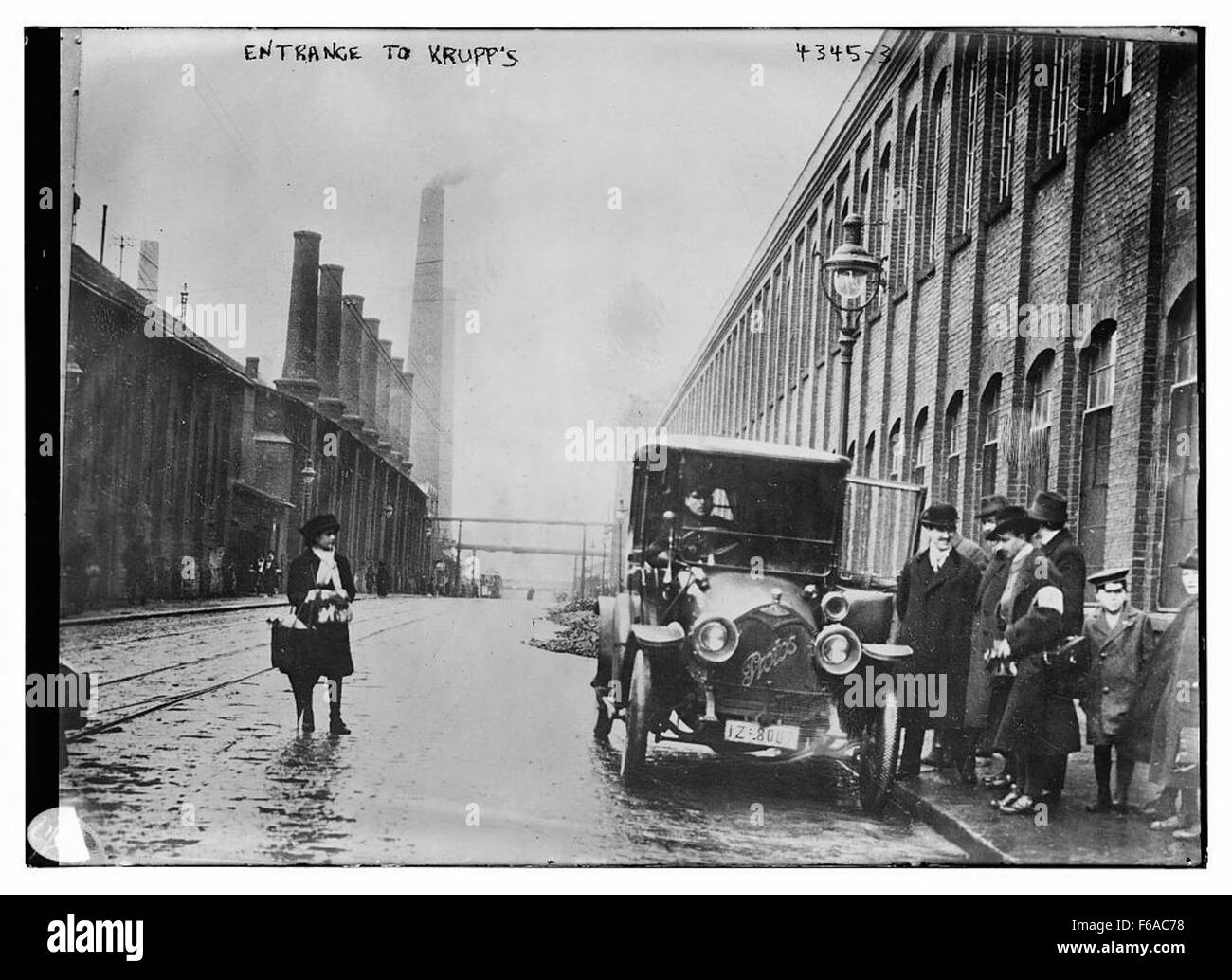 A photograph of the entrance to the Krupp's factory, showcasing the ...