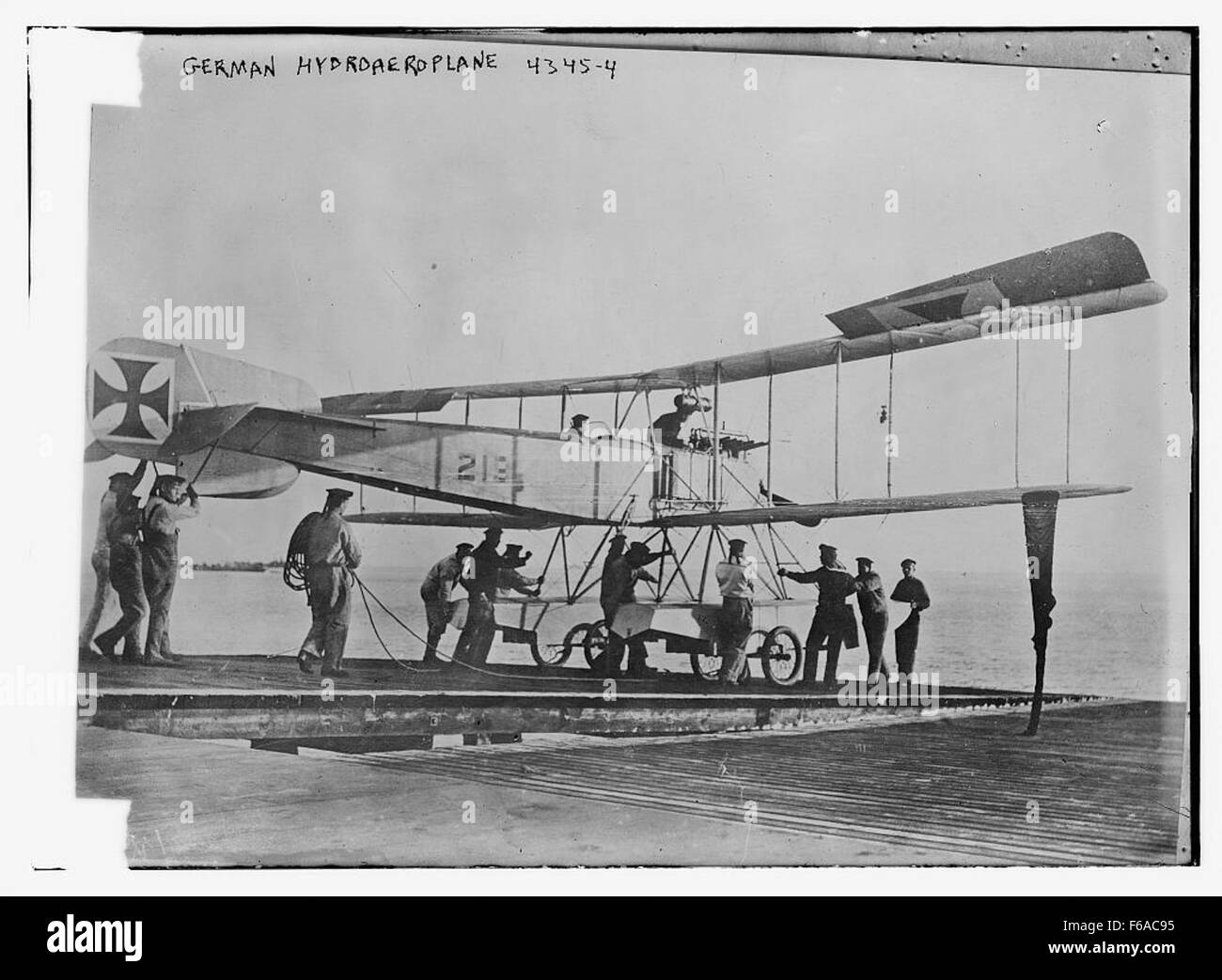 A German hydroaeroplane, a type of aircraft designed to take off and ...