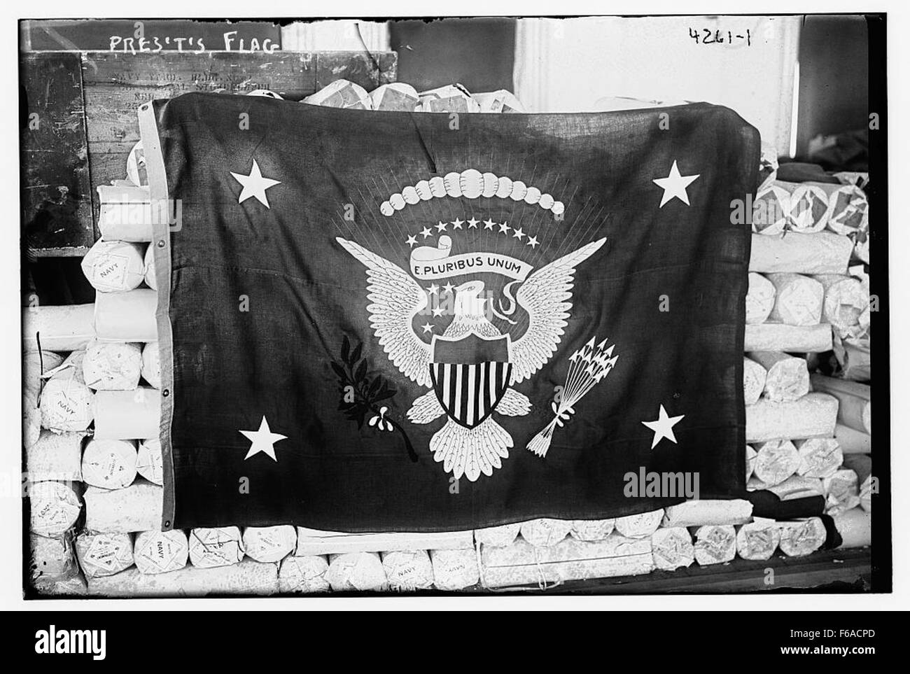 A flag identified as the President's flag, often used in official ...