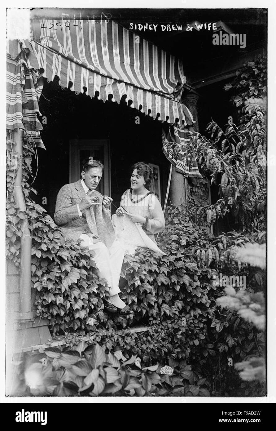 A portrait of actor Sidney Drew and his wife. Drew was a popular actor ...