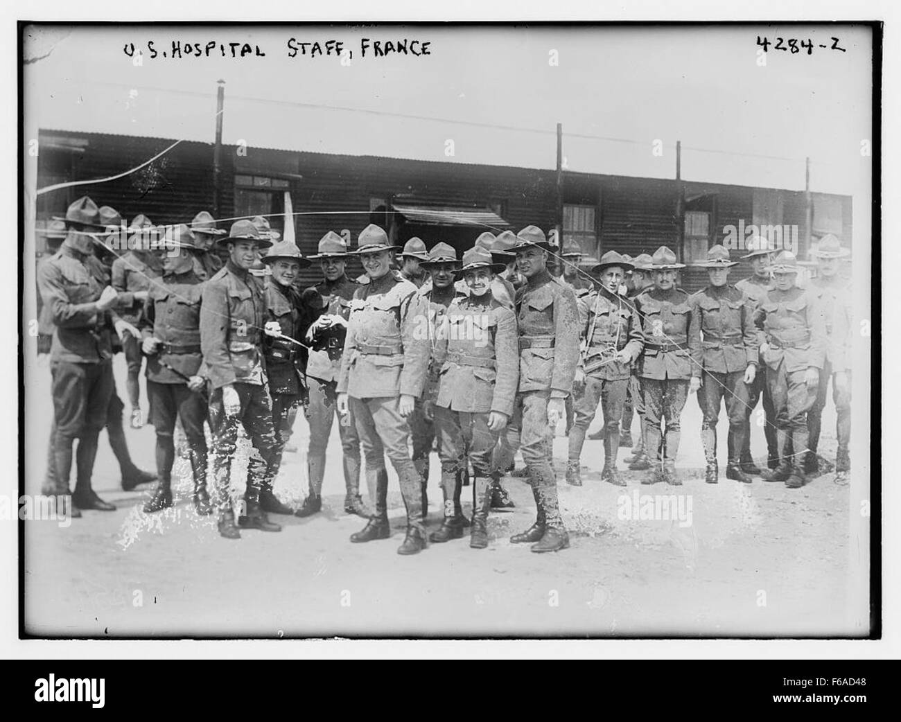 A group of U.S. hospital staff members during World War II, working in ...
