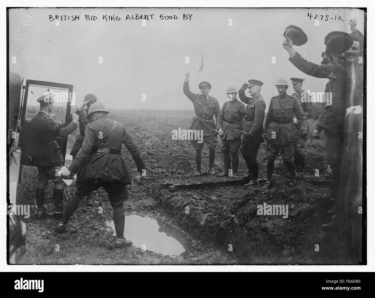 A historical postcard or print depicting a British bid, possibly ...