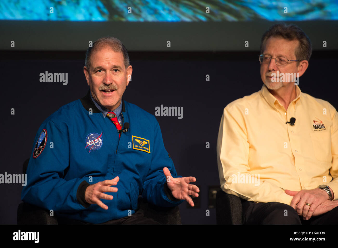 NASA's John Grunsfeld announced findings of water on Mars during a news ...