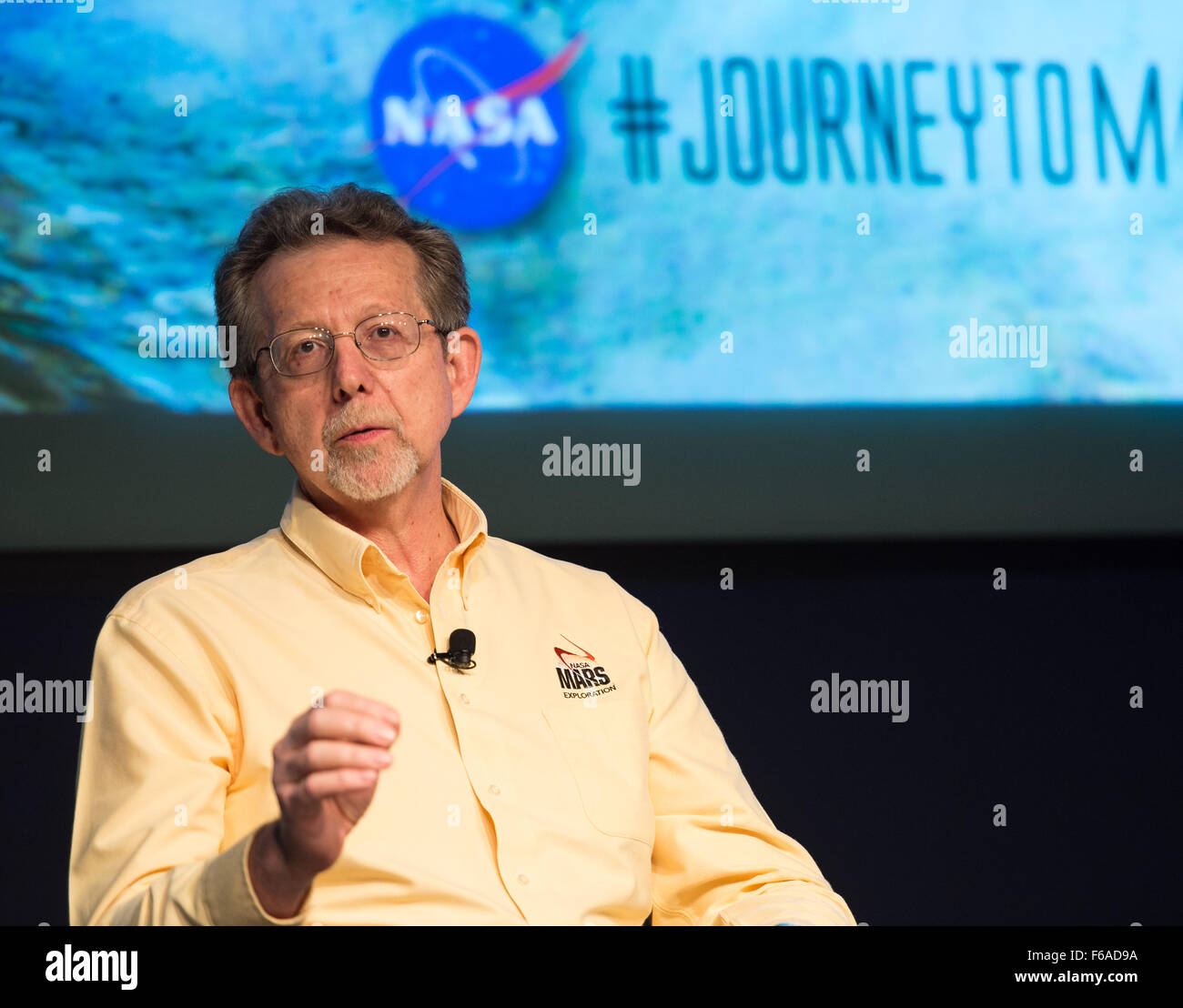 NASA's Jim Green announces the discovery of water on Mars during a news ...