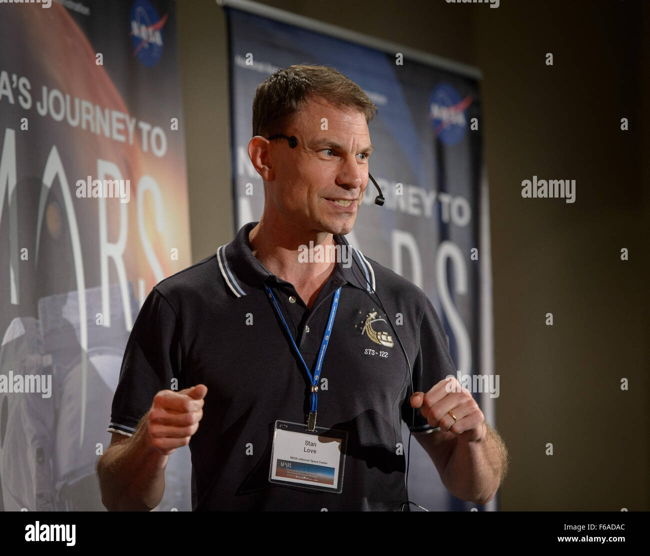 Stan Love, NASA astronaut, speaks at the First Landing Site/Exploration ...