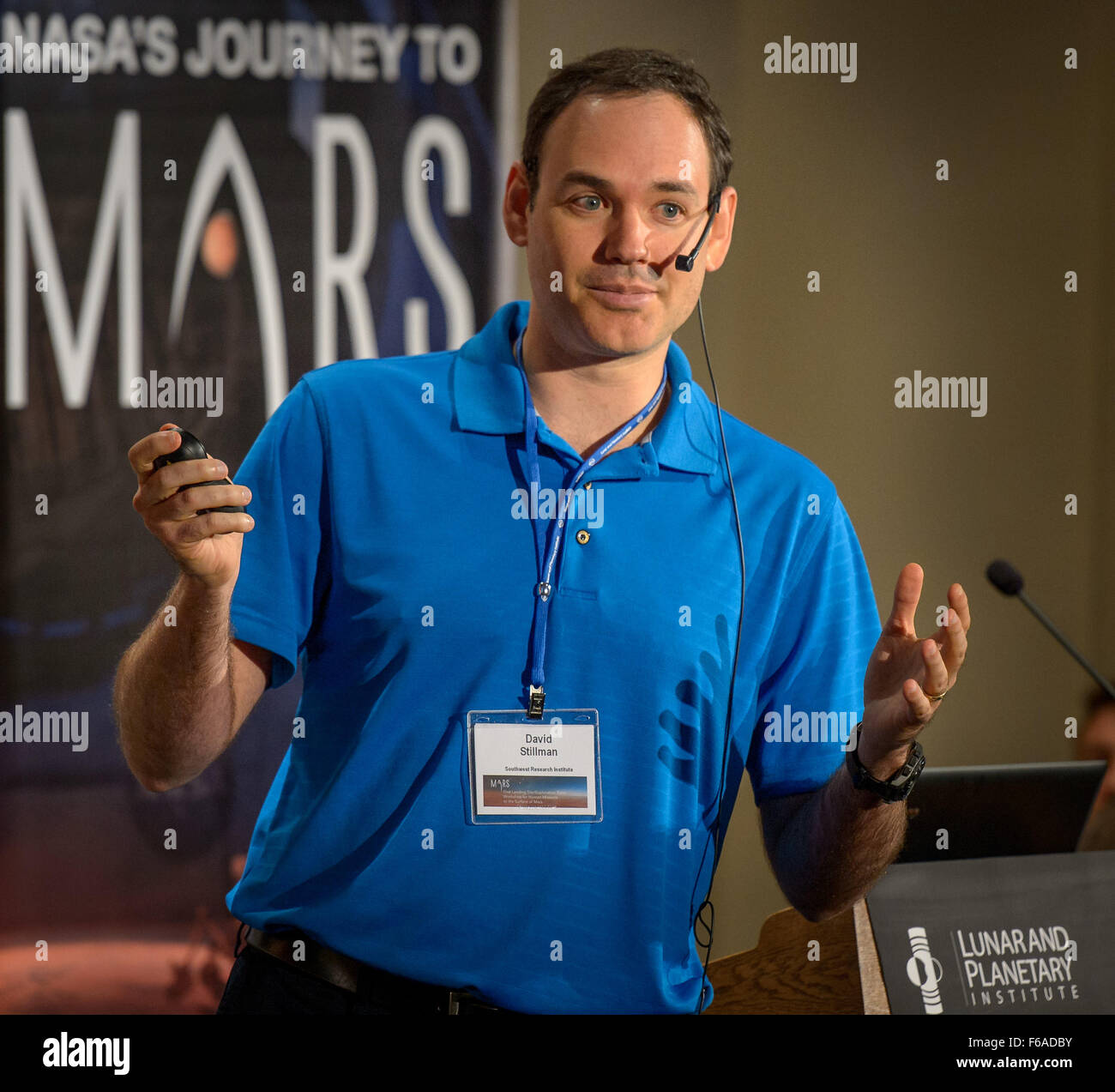 David Stillman, Southwest Research Institute, speaks during the First ...