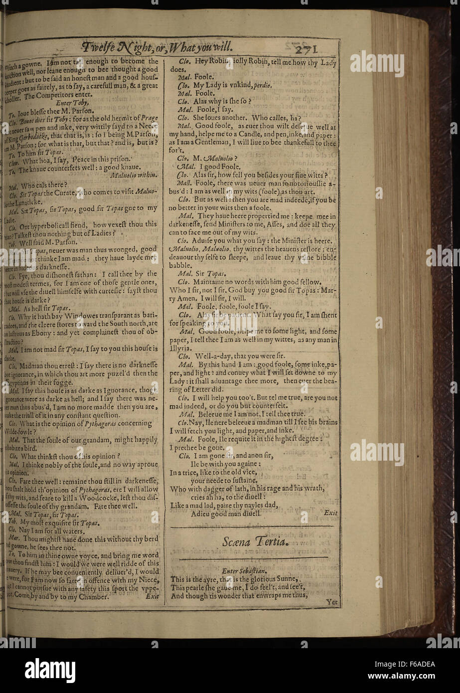 First Folio Twelfth Night, or What You Will, p 17 Stock Photo - Alamy