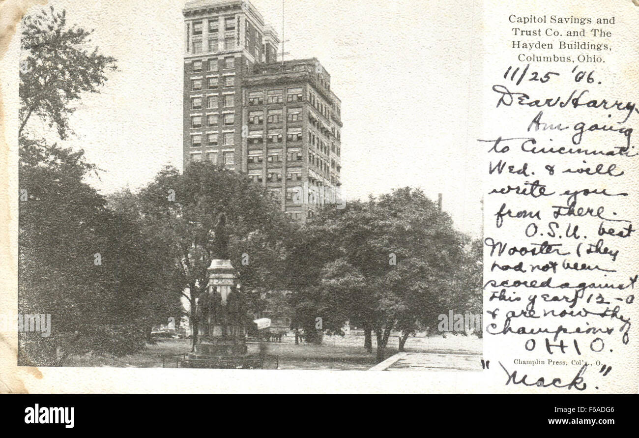 A historic postcard featuring Capitol Savings and Trust Company and ...