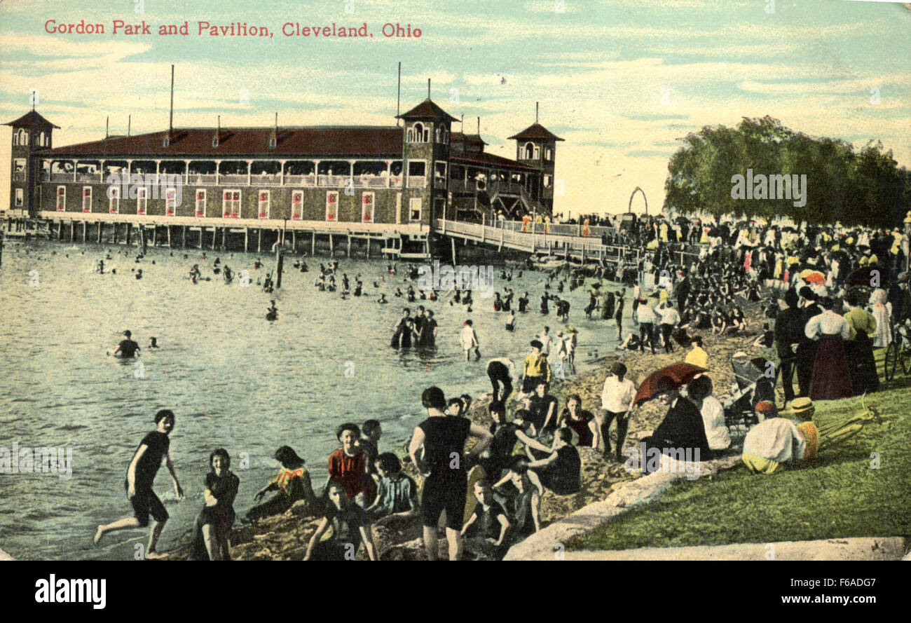 Gordon Park and its pavilion bathhouses are featured in this image ...