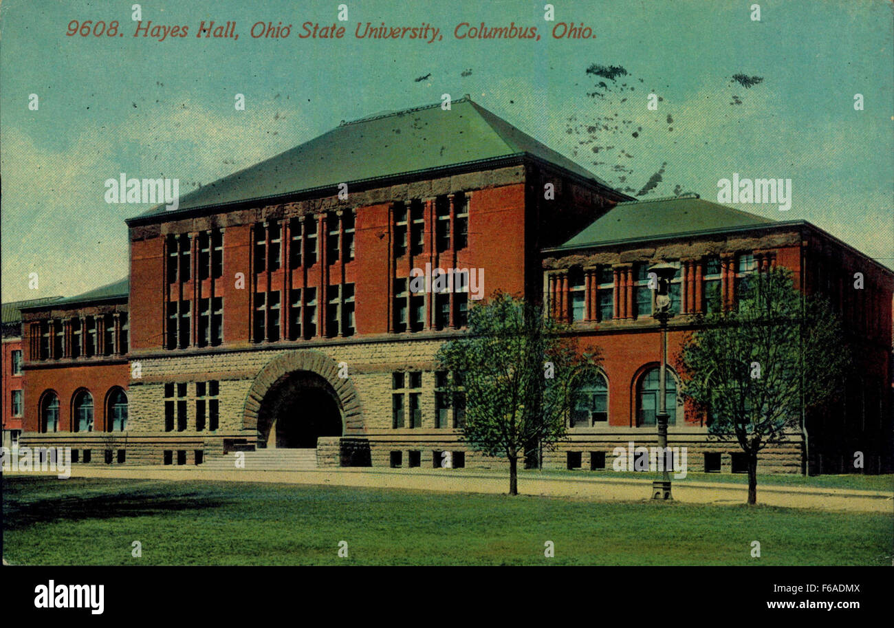 A historic image of Hayes Hall at Ohio State University, showcasing the ...