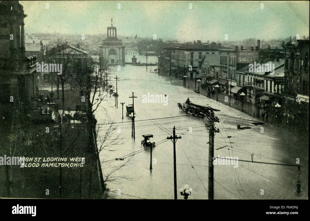 A digital image showing High Street in Hamilton, Ohio, looking west ...