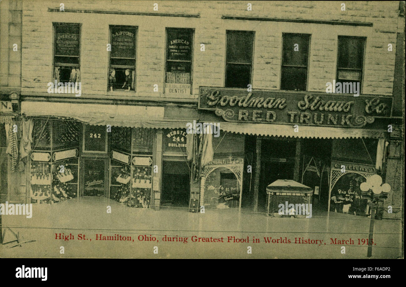 The scene depicts High Street in Hamilton, Ohio, showcasing the effects ...