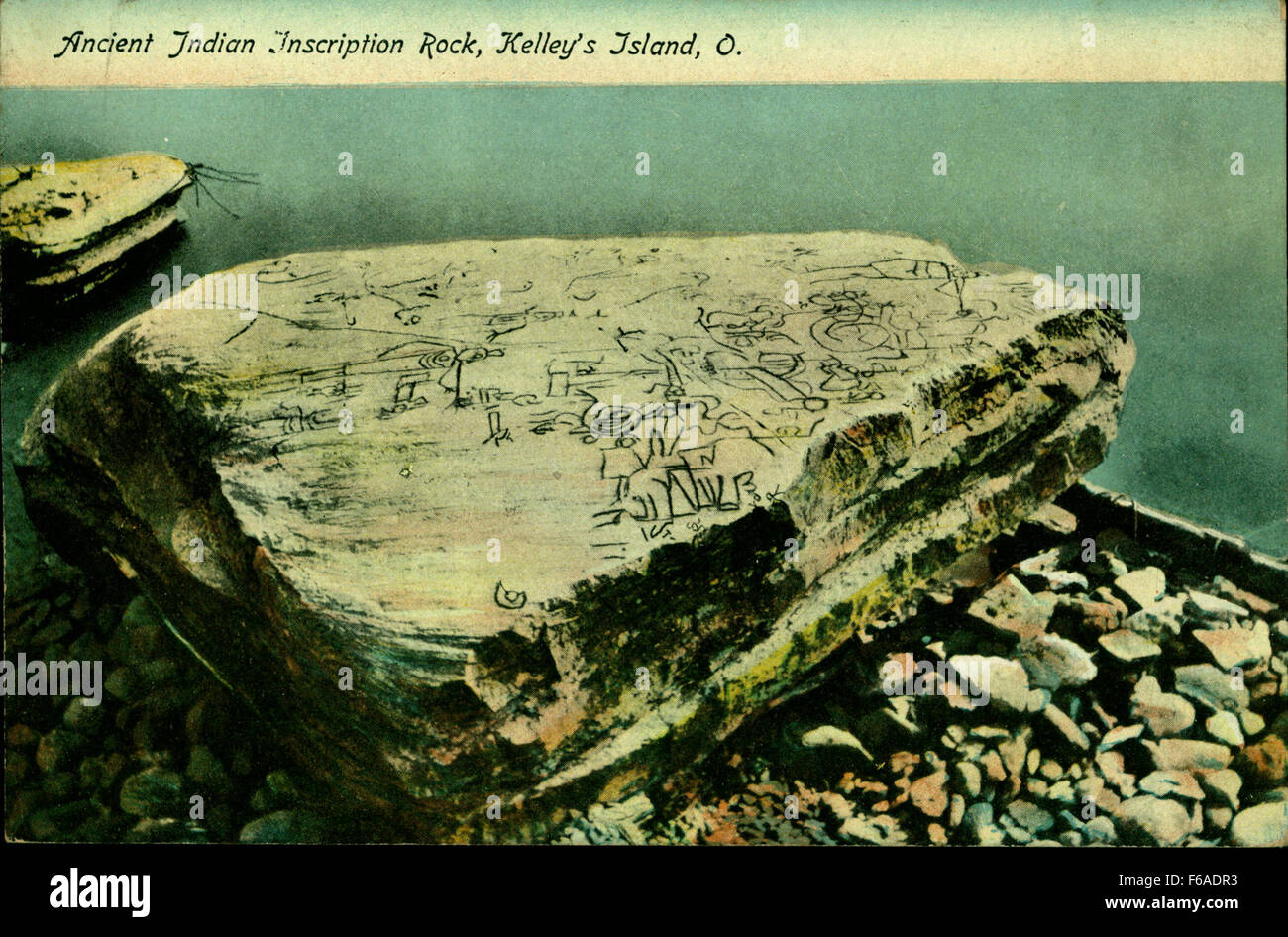 Inscription Rock on Kelley's Island, Ohio, is a significant geological ...