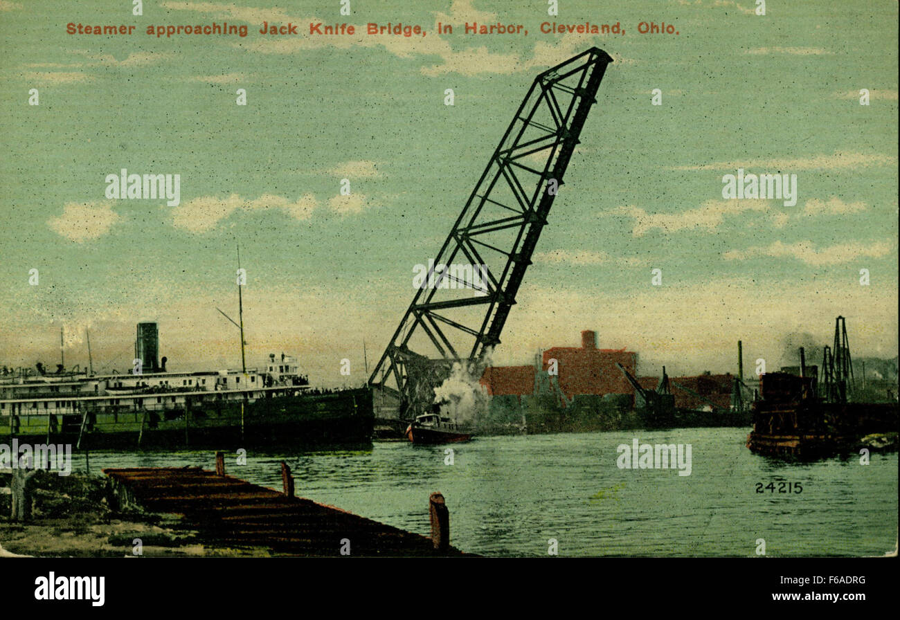 A view of the Jack Knife Bridge in Cleveland, Ohio, highlighting ...