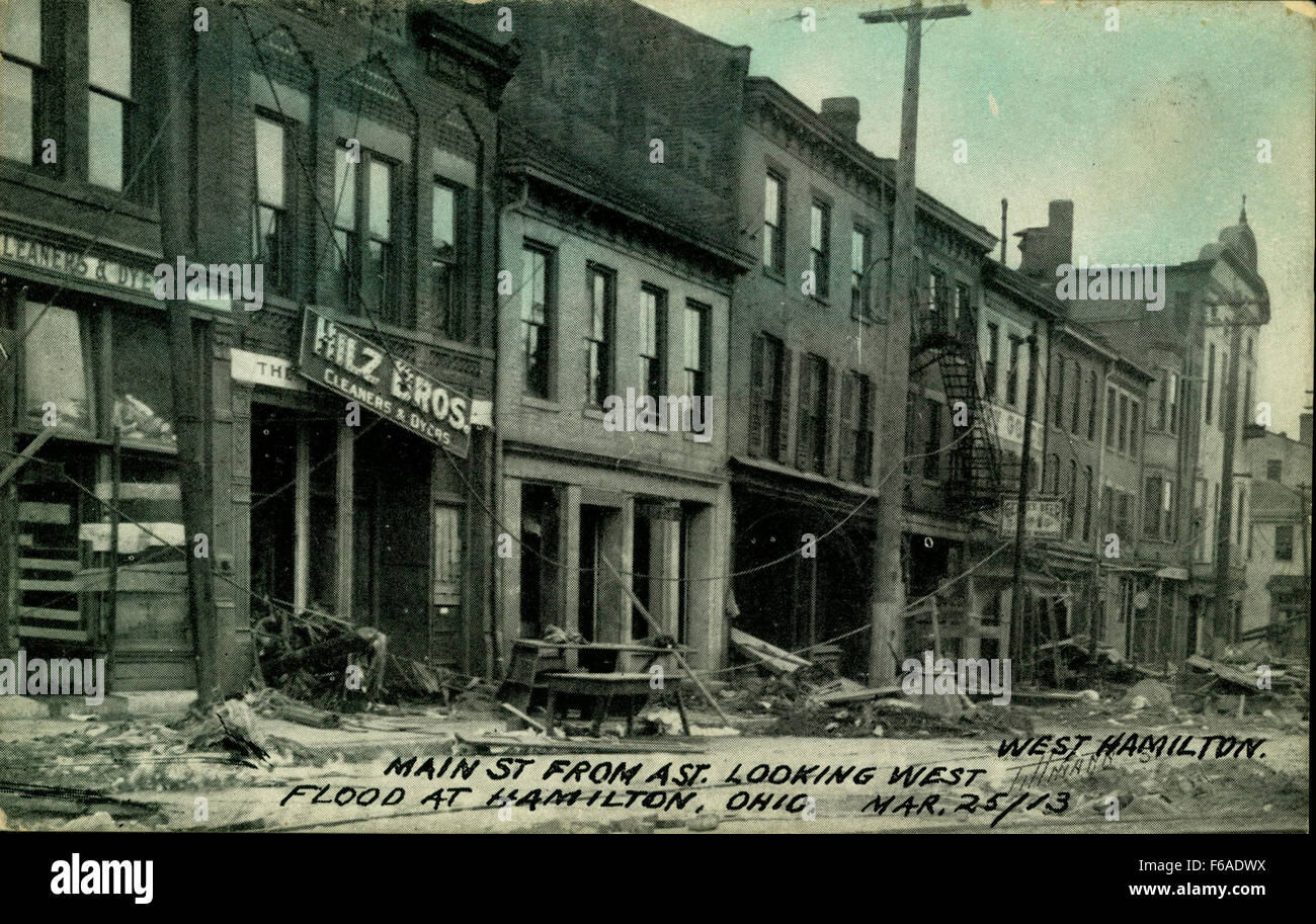 A digital image showcasing the aftermath of a flood on Main Street in ...