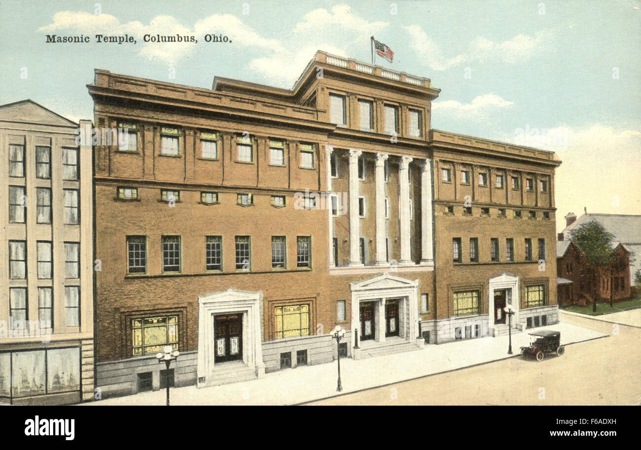 The Masonic Temple in Columbus, Ohio, features a digital view of its ...