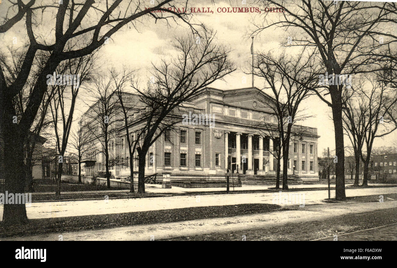 A historic photograph of Memorial Hall, a significant building often ...