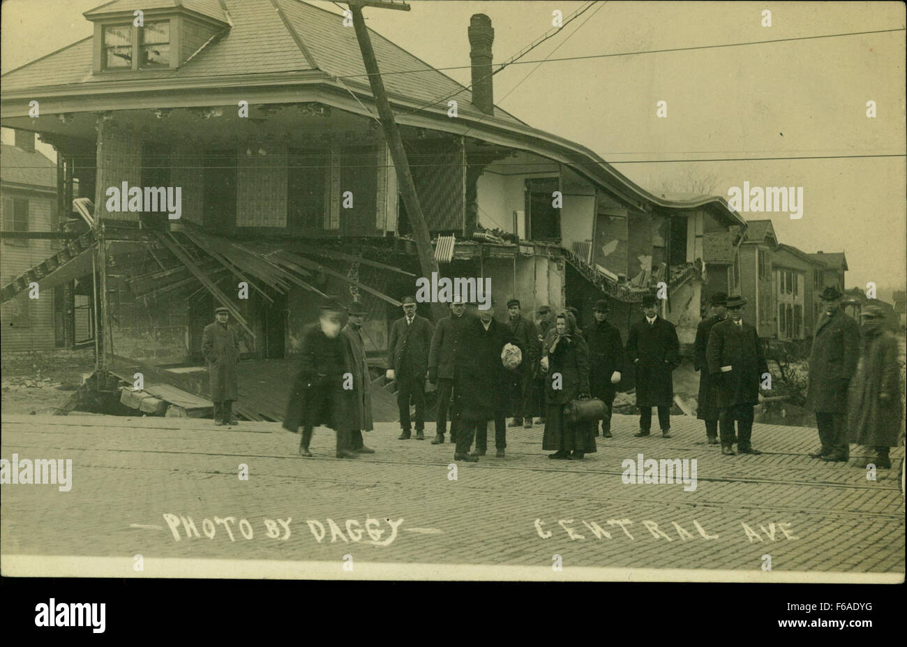The damage caused by flooding on Central Avenue, Hamilton, Ohio, is ...