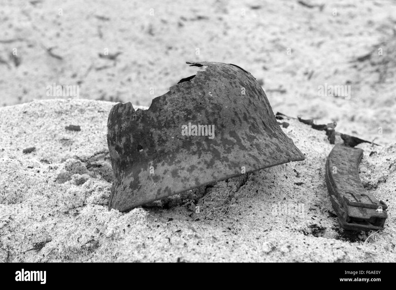 Damaged Steel Helmet Stock Photo - Alamy