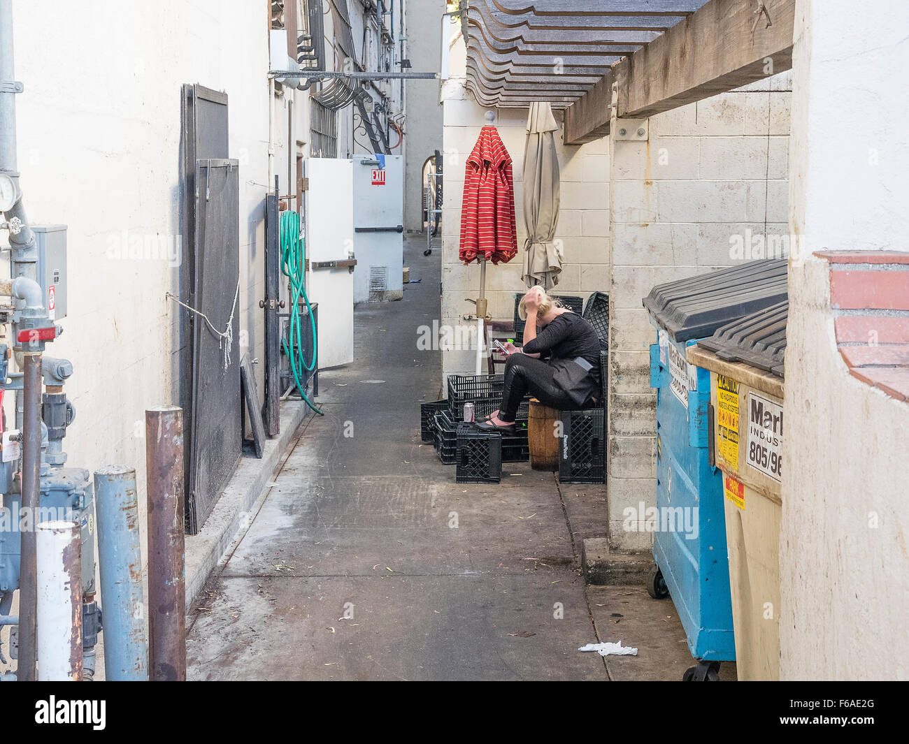 Unsanitary conditions behind a restaurant in Santa Barbara, California ...