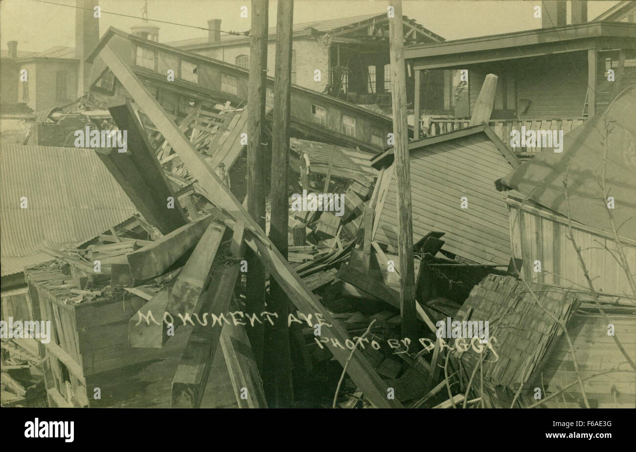 This digital image depicts flood damage along Monument Avenue in ...