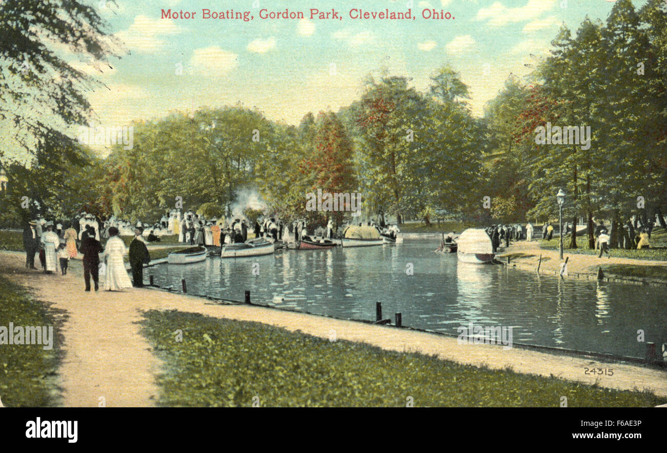 A postcard from the Bowden collection showing people enjoying motor ...