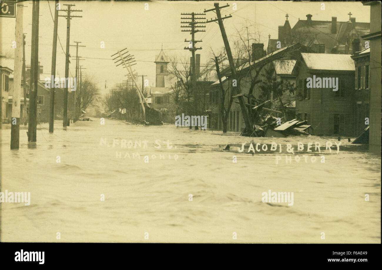 This vintage postcard depicts North Front Street in Hamilton, Ohio ...
