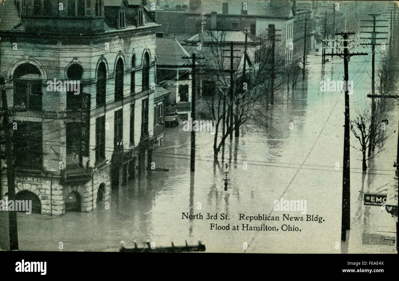 A postcard from the Bowden collection depicting flood damage on North ...