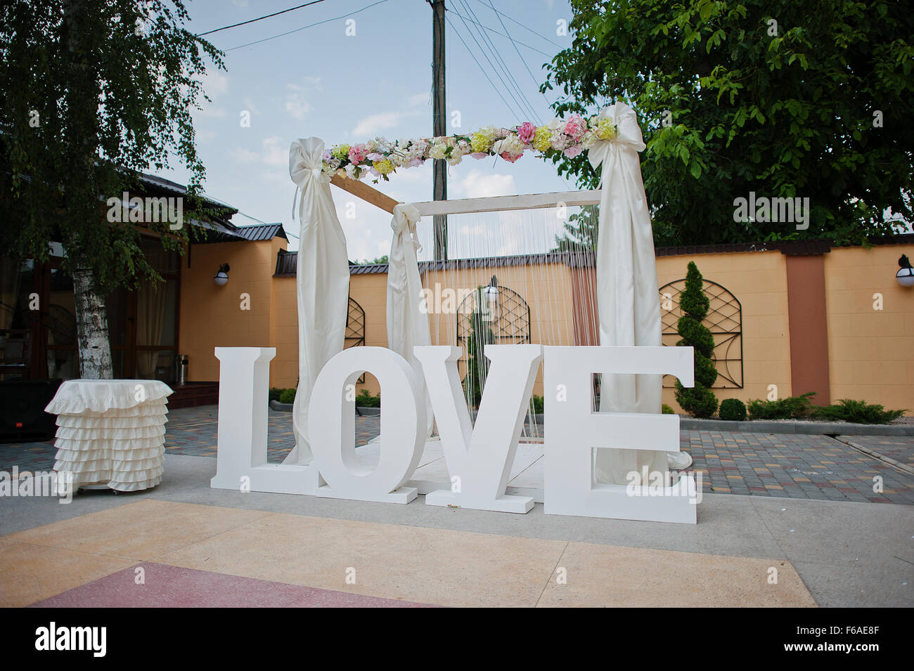 wedding word decor Stock Photo - Alamy