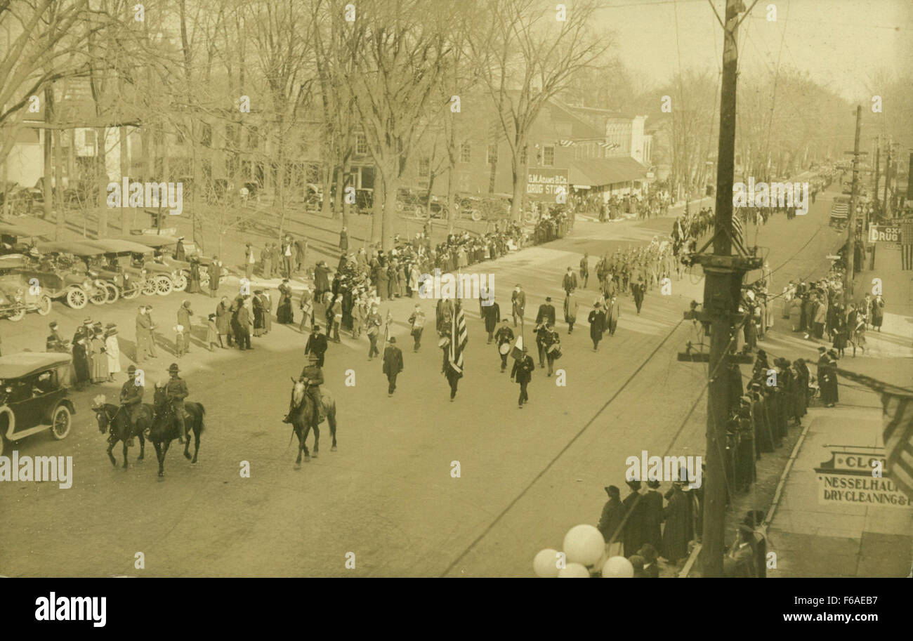 This image shows a parade in Oxford, Ohio, featuring drummers, musical ...