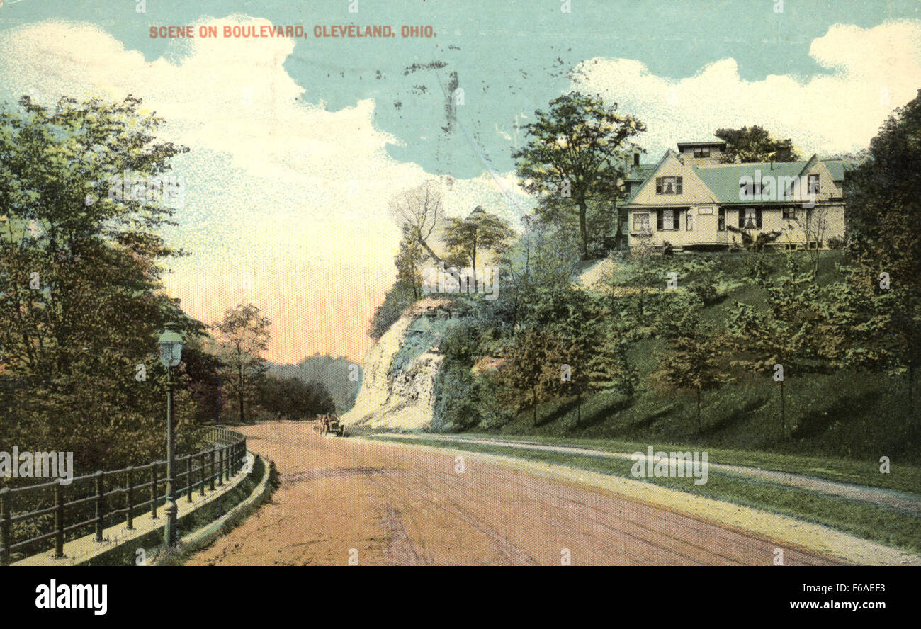 A scenic view of a boulevard in Cleveland, Ohio, highlighting the ...