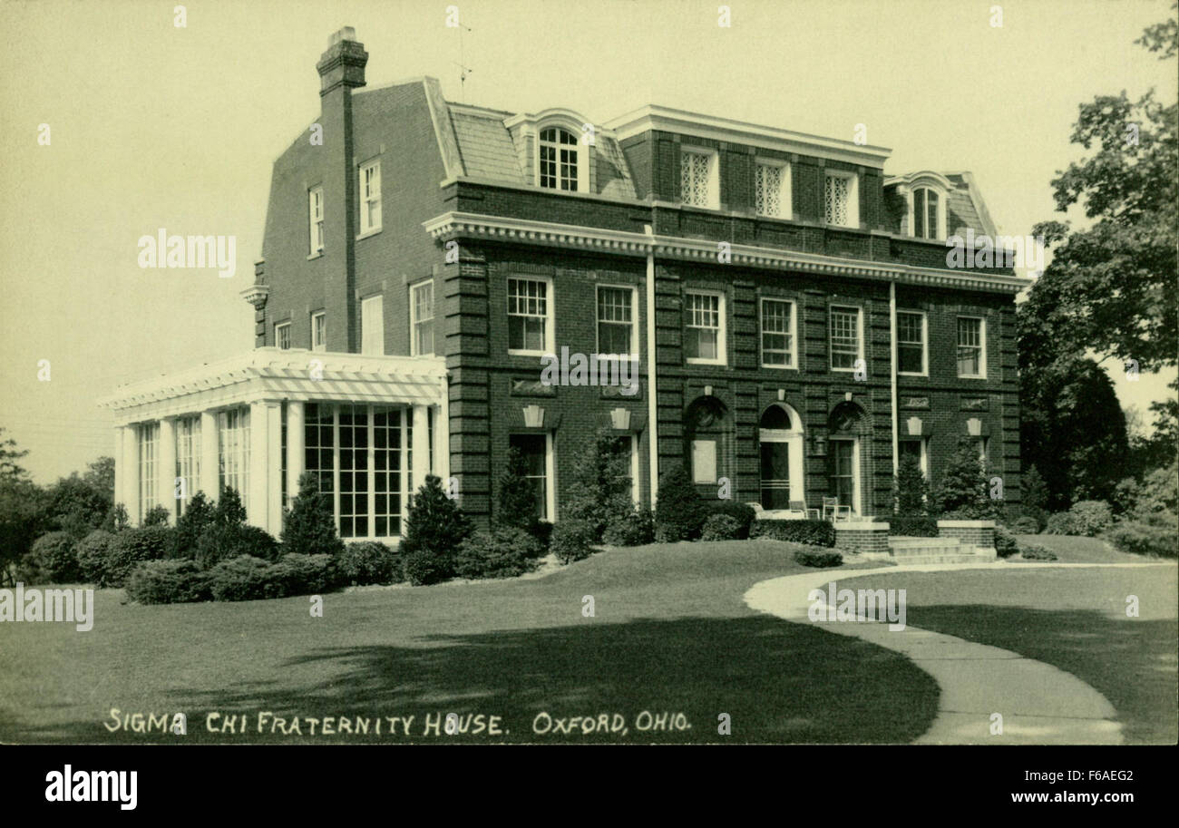 The Sigma Chi Fraternity House in Oxford, Ohio, part of Miami ...