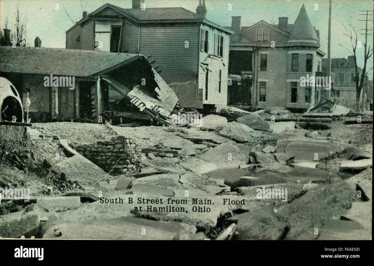 A view of South B Street from Main in Hamilton, Ohio, showing the ...