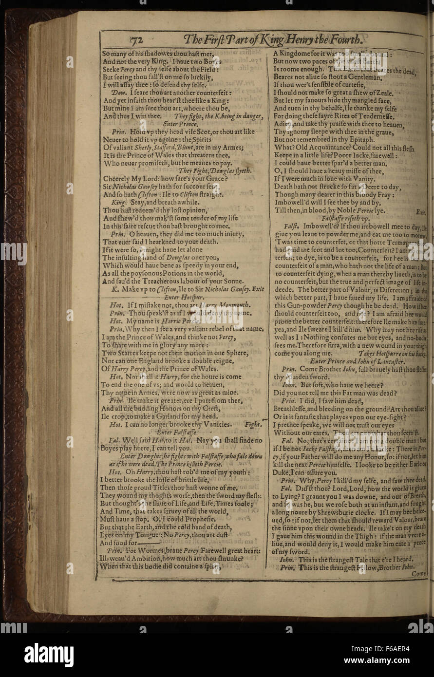 The First Part of King Henry IV, p 25 Stock Photo - Alamy