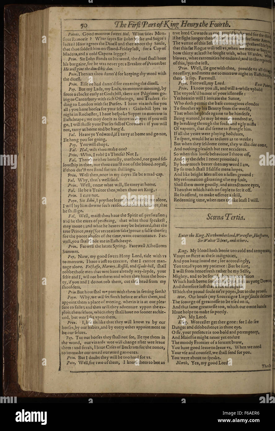 A page from the First Folio edition of 'The First Part of King Henry IV ...
