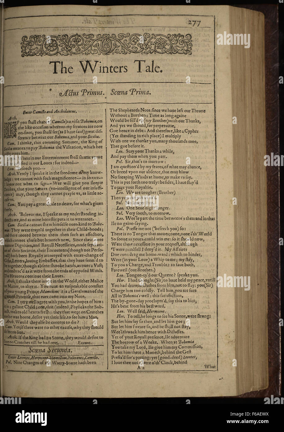 The image depicts page 1 of the First Folio edition of Shakespeare's ...