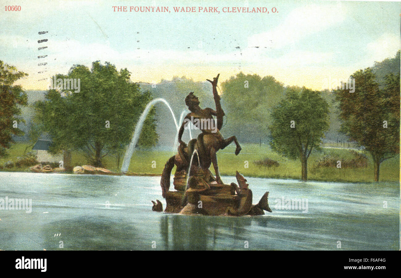 A view of Wade Park Fountain in Cleveland, Ohio, taken from the Bowden ...