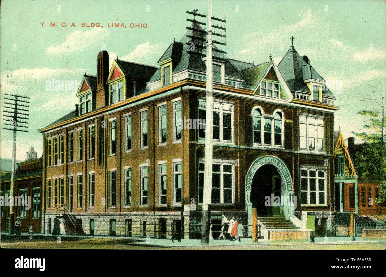 The YMCA building in Lima, Ohio, is shown with electric lines in the ...