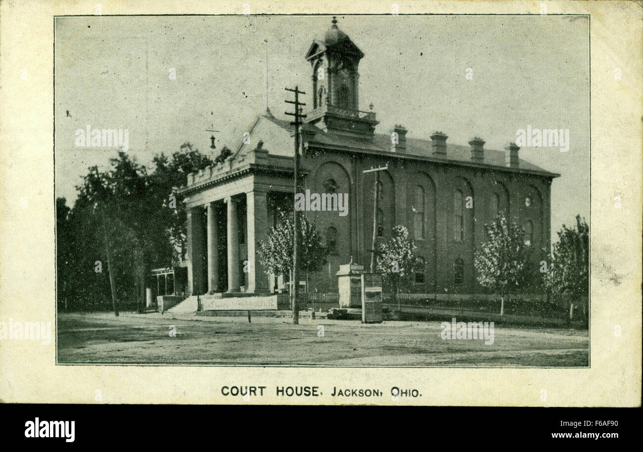 A postcard showcasing a view of Jackson, Ohio, featuring the local ...