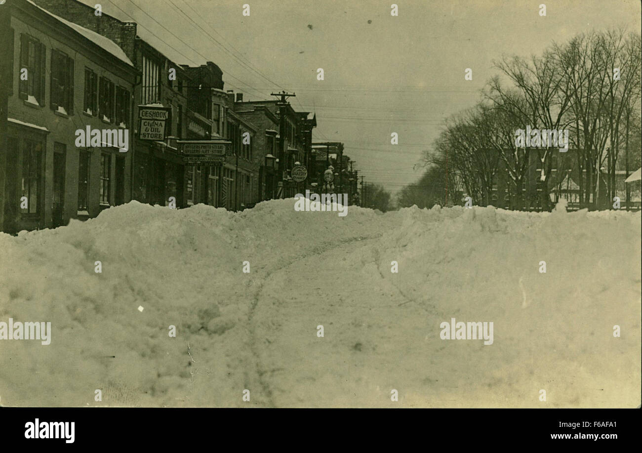 A historical photograph depicting the deep snow of 1910, showcasing the ...