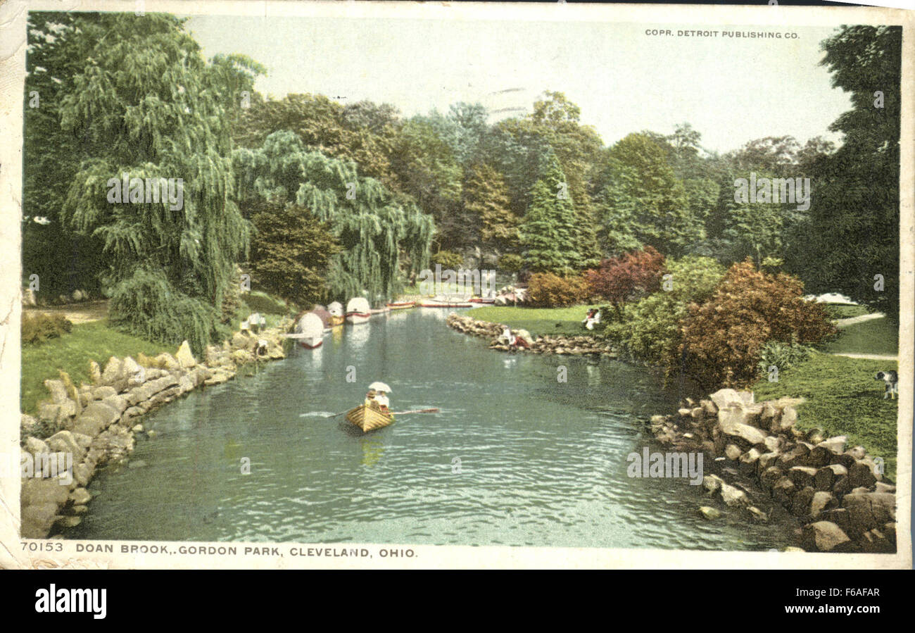 A postcard from the Bowden collection depicting Doan Brook in Cleveland ...