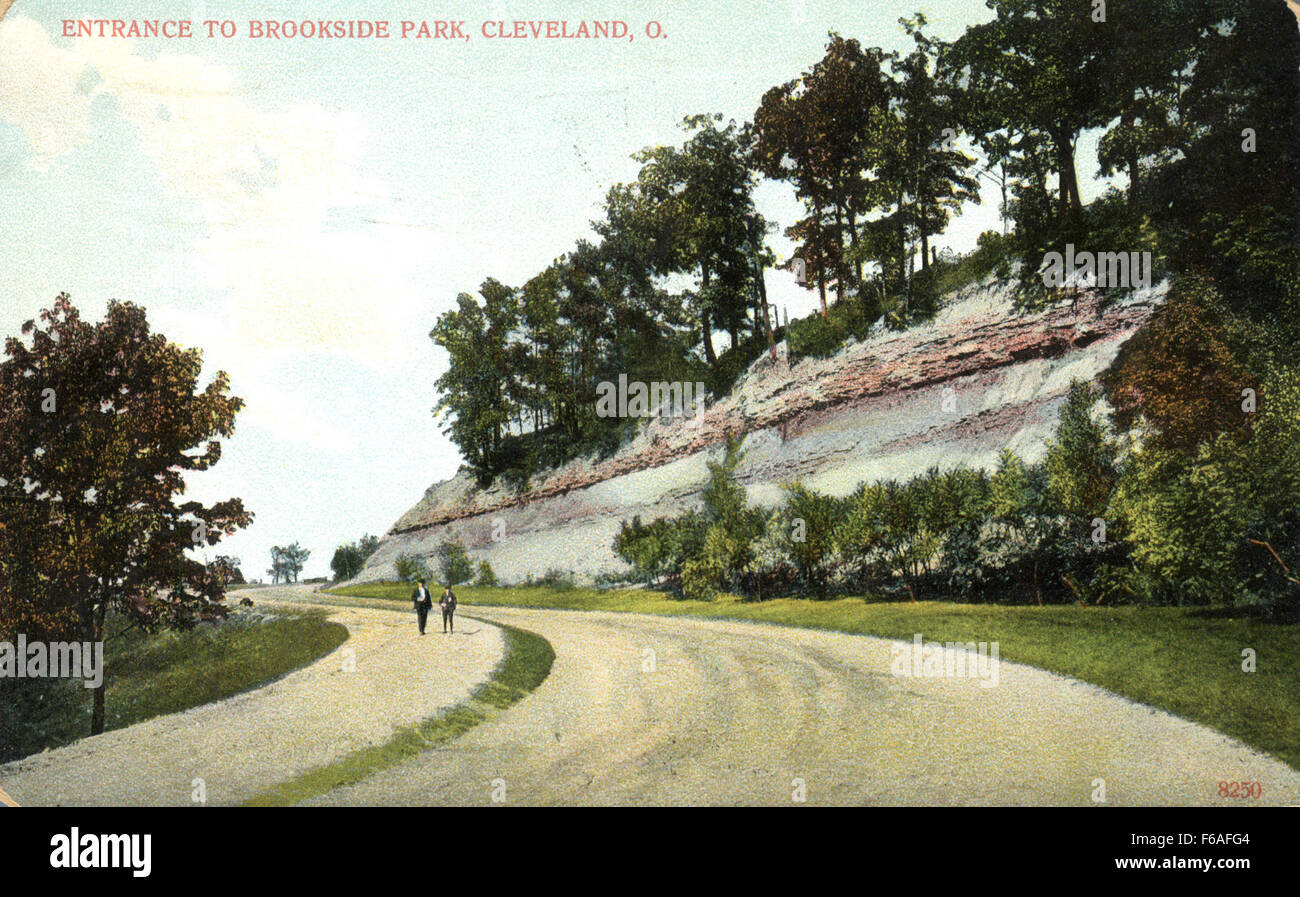 The entrance to Brookside Park in Cleveland, Ohio, captured in a ...