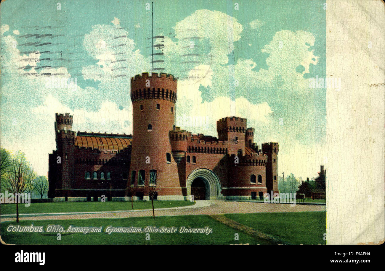 This historic photograph shows the Armory and Gymnasium at Ohio State ...