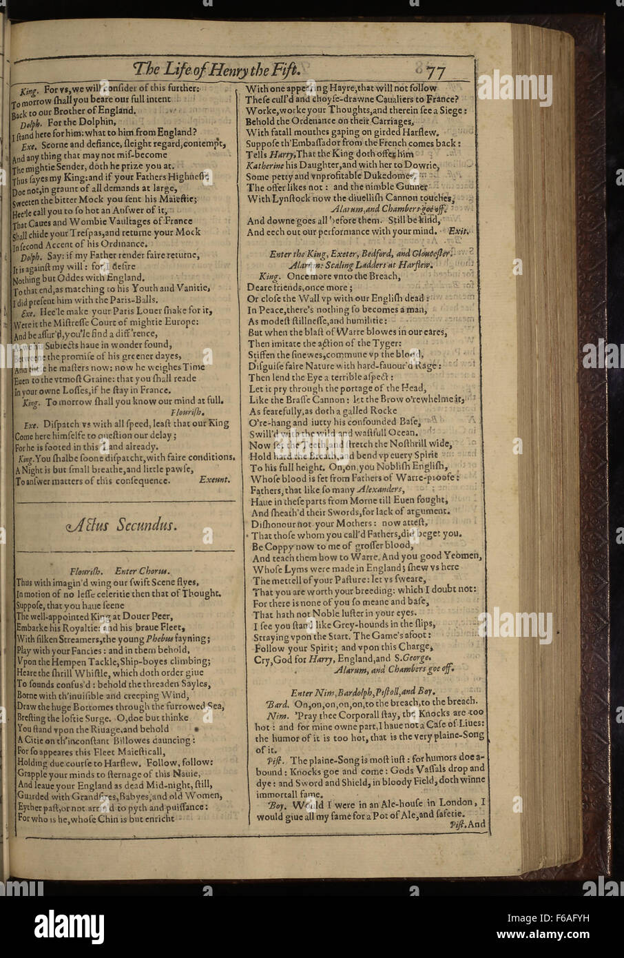 Page 9 from 'The Life of Henry V' in the First Folio, an important ...