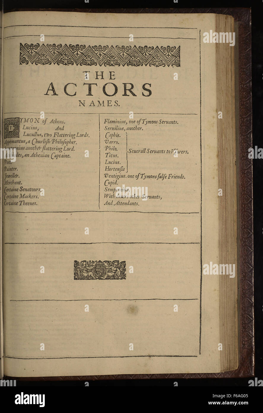 A page from the First Folio of Shakespeare's 'The Life of Tymon of ...