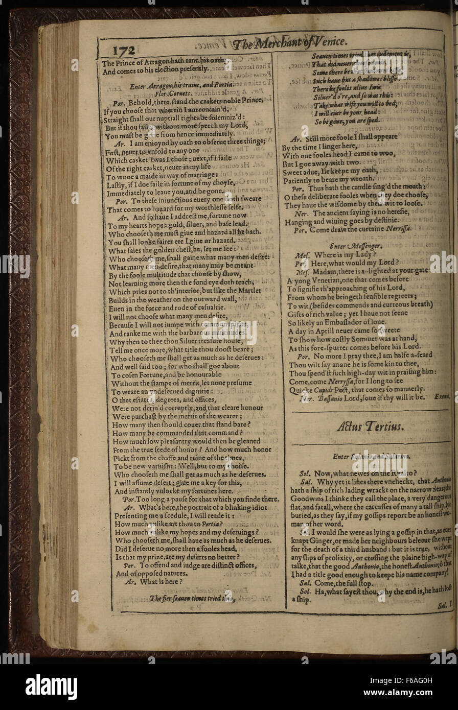 Page 10 from the First Folio edition of Shakespeare's 'The Merchant of ...