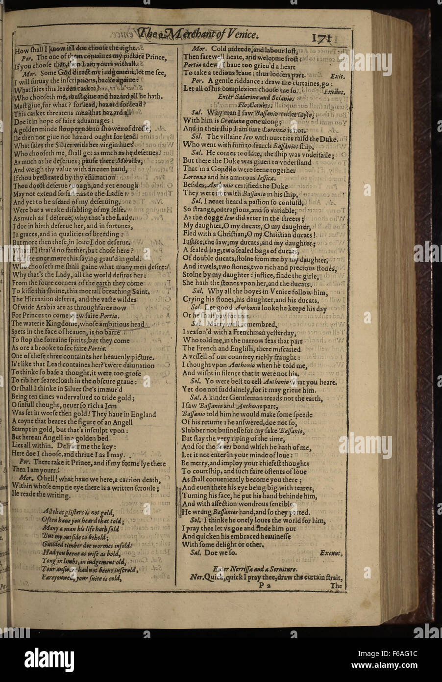 The First Folio edition of *The Merchant of Venice*, published in 1623 ...