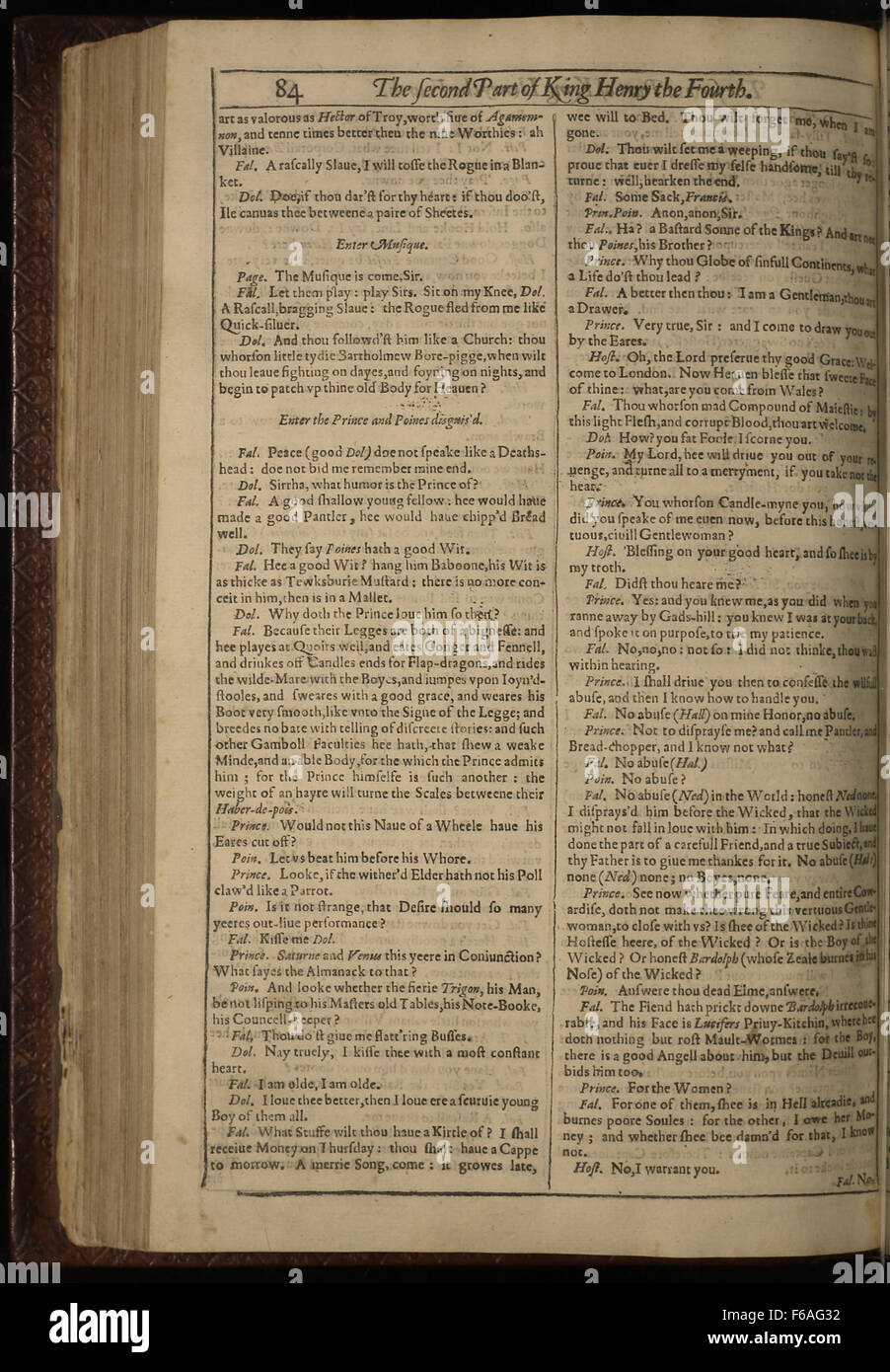 Page from *The Second Part of King Henry IV*, a Shakespearean play that ...